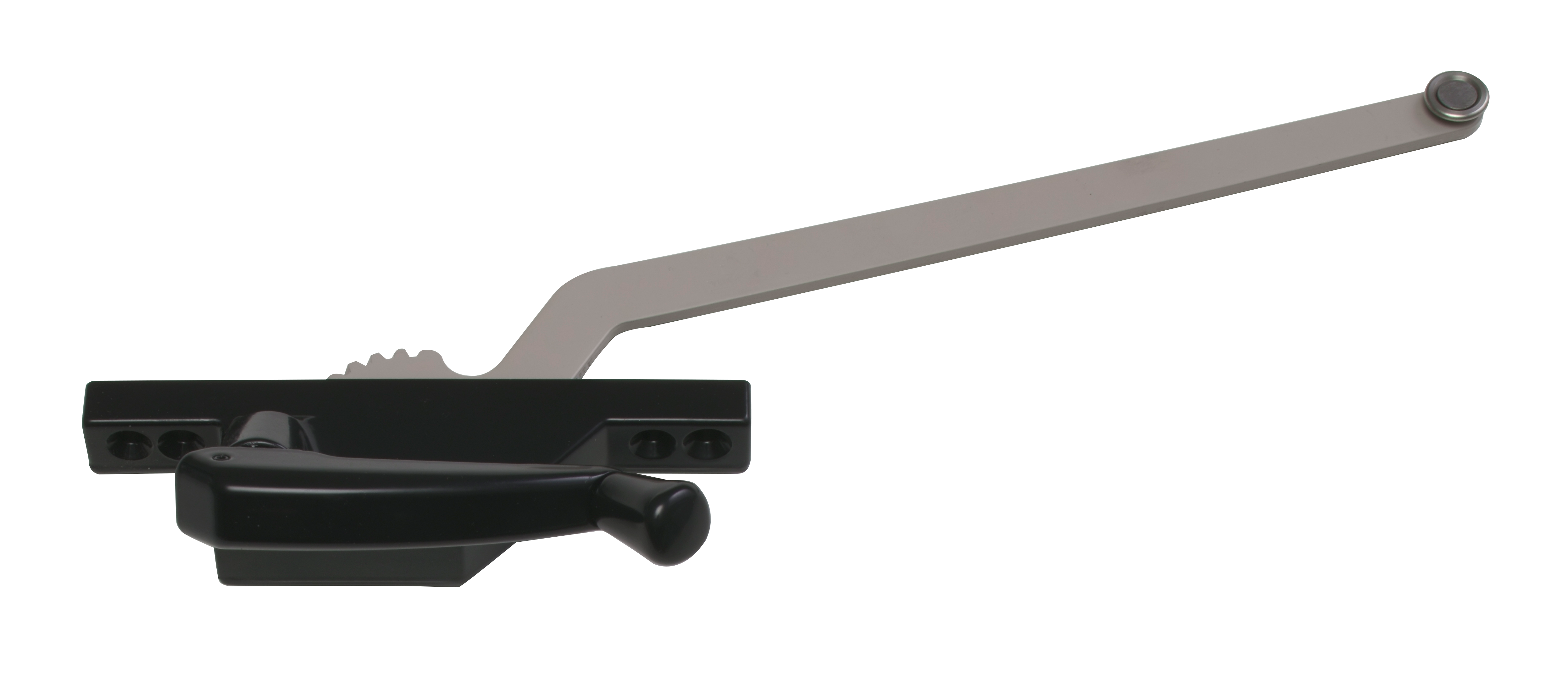 Single arm steel window winder black finish.